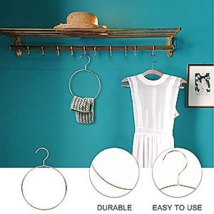 Cabilock Sock Dryer Stainless Steel Round Tie Hanger Belt Silk Scarf Ring Storage Closet Hanger (Rose Gold) Clothes Hangers