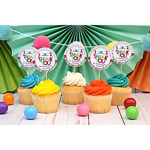 Jump and Bounce Birthday Party Thank You Sticker Labels, 40 2" Party Circle Stickers by AmandaCreation, Great for Party Favors, Envelope Seals & Goodie Bags