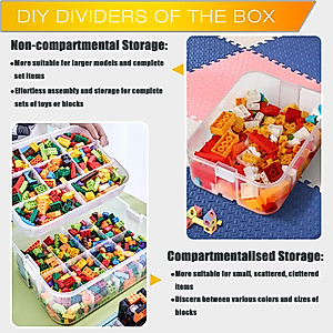 Kids Toy Storage Box for Lego Stackable Building Blocks Organizers Miniature Containers Bins with Base Plates Lids