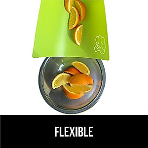 Gorilla Grip Cutting Boards for Kitchen, Set of 5 Durable Mats with Food Icons, Flexible Dishwasher Safe Plastic, Slip Resistant BPA Free Large Mat for Meat, Fish, Vegetables, Chopping Board, Multi