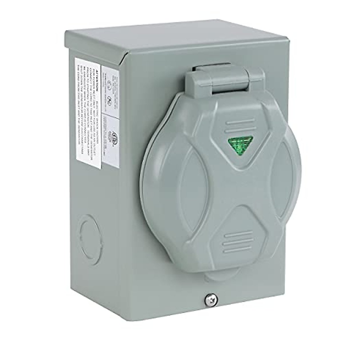 BISupply Generator Inlet Box 30 Amp - 4 Prong Power Inlet Box,  L14-30P 125V/250V Connection Box with Light Indicator