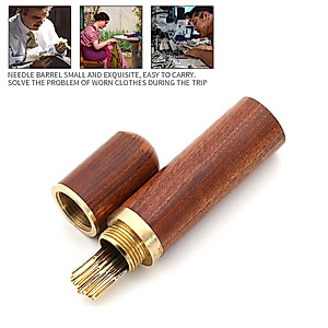 ForFine Needle Storage Portable Wooden Sewing Needle Case Pocket Box Handmade Craft Needle Holder for Store Embroidery Needle, Toothpick, Pill, Bead (5 Packs)