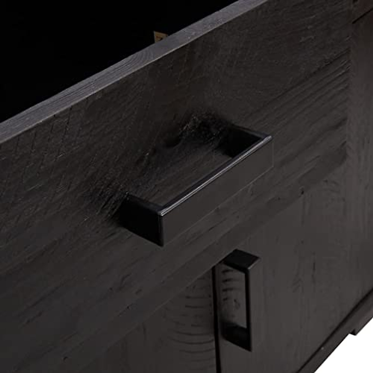 GOLINPEILO Sideboard Buffet Cabinet/Console Table, Wooden Storage Cabinet with 3 Drawers and 4 Compartments, Wood Sideboard Furniture for Living Room, Black 43.3"x13.8"x27.6" Solid Wood Pine -AA