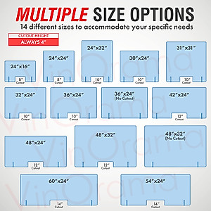 Countertop Desk Sneeze Guard- Protective Partition, Plexiglass Shield Barrier for Coughing, Sneezing, Droplets - Acrylic Divider Panel