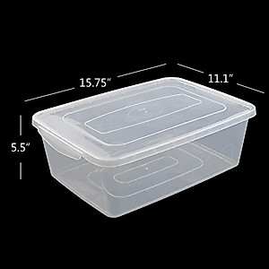 Gloreen Clear Storage Bin, 16 Quart Latch Bins/Containers/Boxes with Lid, Pack of 2