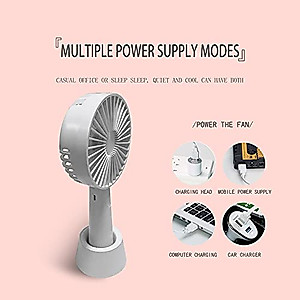 Handheld Fan with Magnetic Base, Mini Personal Fan with 2200mAh Battery, 3 Speed with 2-8 Hours Operated Portable Fan, Mini/Micro USB Rechargeable Fan for Kids, Grils, Woman and Man, for Summer Travel Outdoor