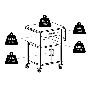Winsome Wood Drop-Leaf Kitchen Cart