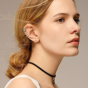 Naomimeier 20PCS Fake Nose Rings, Fake Septum Fake Nose Ring, Clip On Nose Ring, Faux Nose Ring, Fake Nose Piercings, Fake Lip Ear Nose Septum Rings, Stainless Steel Fake Piercings