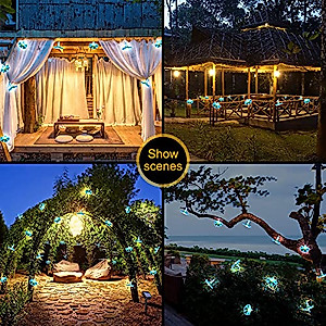 Christmas Lights Outdoor Solar Flower Light Waterproof 10LED Morning Glory Solar Fairy Decorative String Lights for Gardens Home