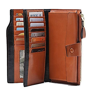 Fashion Long Women Leather Wallet Womens Wallets ForCell Phone Genuine Leather Purse Female Coin Purse Carteira Feminina Wine Red
