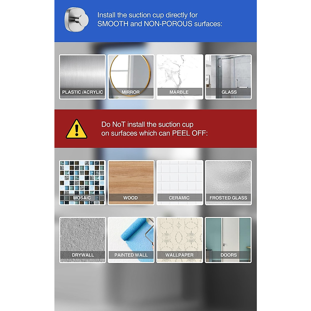 4 Pcs Suction Cup Hooks for Shower, No Drill Suction Cup Towel Hook Shower Hooks for Inside Shower, Stainless Steel Shower Hooks for Towel, Bathrobe and Loofah, 11.02 Lbs Towel Hooks