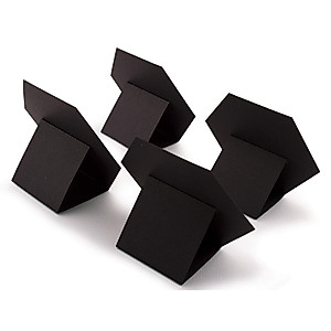 Summer-Ray 48 Black Hexagon Wedding Place Cards Escort Cards with White Rim