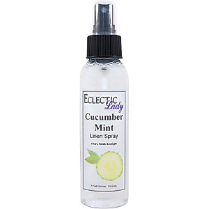 Cucumber Mint Linen Spray, 4 ounces - Eclectic Lady Sheet and Linen Spray - No Artificial Colors, Parabens, or Preservatives - Long-Lasting Scent for Bed, Fabric & Pillow