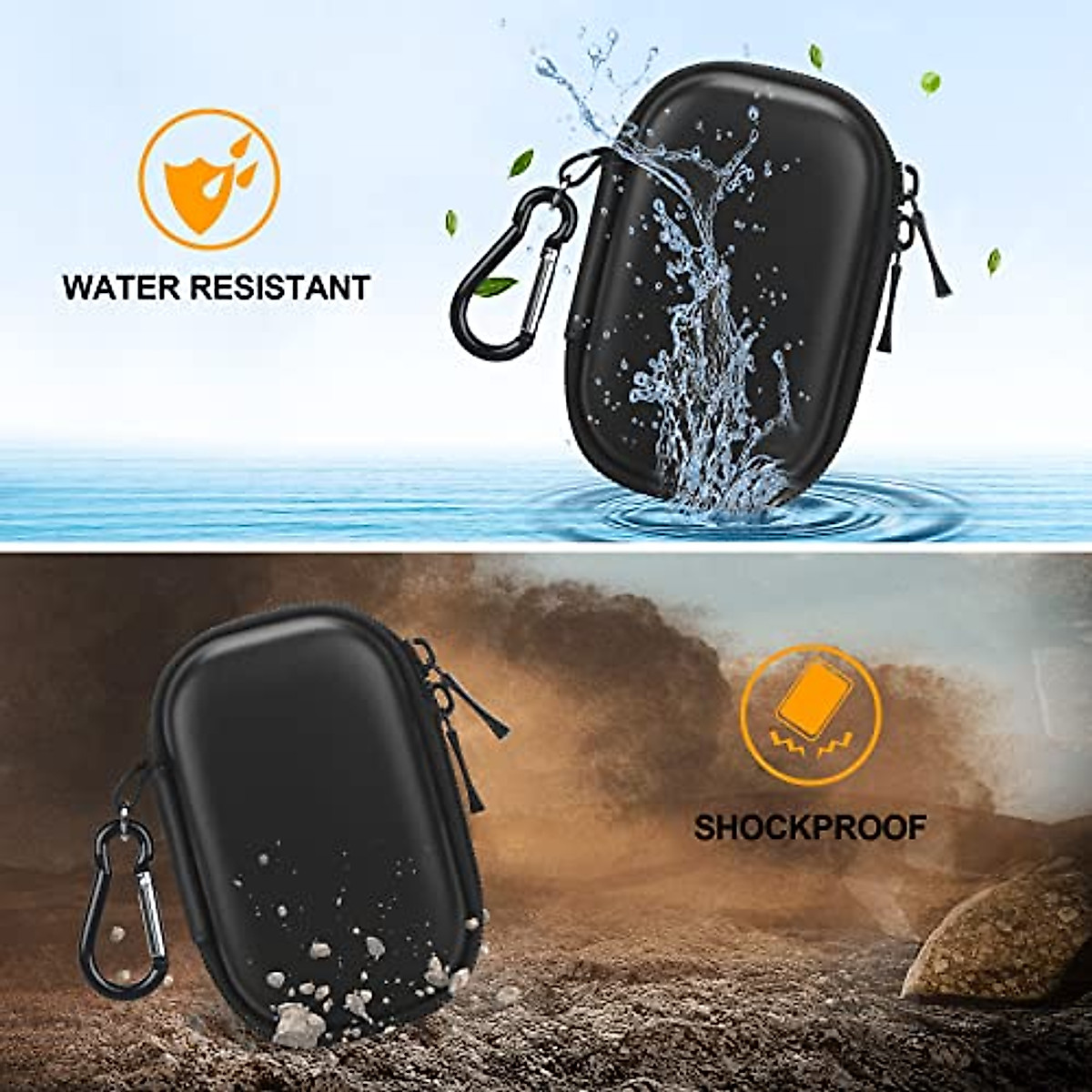 Elonbo Hard Carrying Case for Sennheiser Momentum True Wireless 3/2 / 1 Bluetooth in-Ear Headphones Consumer Audio Noise Cancellation Earbuds, Extra Interior Mesh Pocket Fits Charging Cables, Black