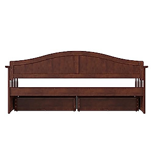 AFI, Nantucket Twin Size Wood Daybed Frame with 2 Storage Drawers, Walnut (Brown)