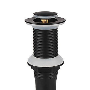 Pop Up Drain Stopper Without Overflow, Bathroom Lavatory Vanity Vessel Detachable Basket Sink Drain, Black