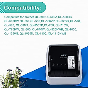 NineLeaf 40 Roll Compatible for Brother DK2210 DK-2210 (1.1 Inch x 100 Feet) Continuous Paper Label Direct Thermal Length Labels Compatible for Brother QL Label Printer