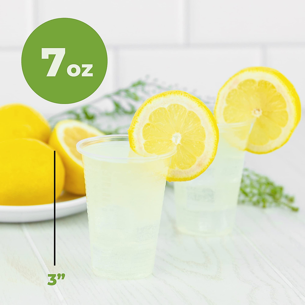 7 oz Clear Plastic Cups – Disposable Cups for Parties, Picnics, BBQ and Events Perfect for Cold Drinks Great Value for Home and Commercial Use Translucent Design (300)