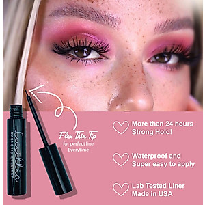 Luxillia Black Magnetic Eyeliner for Magnetic Eyelashes, Upgraded Strongest Hold, Most Natural Look, Waterproof, Smudge Proof Liquid Liner (Pack of 2)