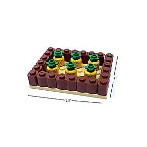 General Jim's Bright Colorful Vegetable Garden Plot Building Block Toy Playset 165 Pc 6 Section Modular Building Block Vegetable Garden Plot Set for Teens and Adults