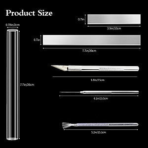 14 Polymer Clay Tools Acrylic Roller Clay Rolling Pin with Thickness Rings Tissue Blade Sculpting Earring Making Kit Supplies Slicer Knife Dotting Tool Jewelry Accessories Mini Cutters Press