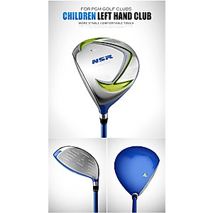 Kids Left Hand Golf Club Wood, 1#5 Golf Drivers for Junior, Wooden Pole Golf Putter with Golf Headcover (Green,#5 Wood- Age 9-12)