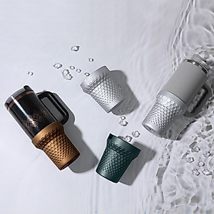 GardTok Protective Metallic Silicone Boot for Stanley, Tall Protector Sleeve Accessories for Stanley Quencher H2.0 FlowState Tumbler 40oz / Stanley Adventure Quencher Tumbler 40oz (Malachite Green)