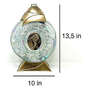 Importer AM Rainbow Glass Cemetery Memorial Candle with 3D Portrait of Praying Jesus | Grave Light Remembrance Decoration | European Style Candle Holder Home & Garden Decor (Jesus Praying, Gold)