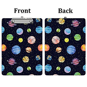 ZAXMEY Plastic A4 Clipboards, Cute Clipboard Stardard Letter Size for Teacher, Kids, Lightweight Clip Board | Decorative Clip Boards | Office Clipboard | School Supplies(Planet).