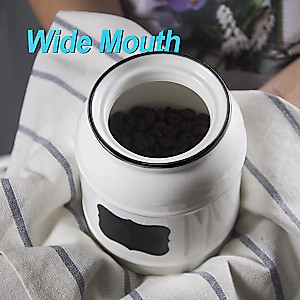 COCOYA 10cup/85oz Large Ceramics Jar with Lid,Big Dry Food Storage Canister Container Porcelain Kitchen Countertop Pantry Farmhouse Round Heavy Store Candy Bean Flour Snacks Cookie Cereal (White)