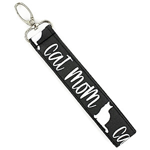 Cat Mom Keychain for Women - Gift Idea for Cat Lovers - Crazy Cat Lady Key Fob