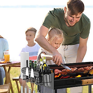 Griddle Caddy for Blackstone 28"/36" Griddle/Prep Cart Accessories Storage,Upgraded 5-In-1 BBQ Barbecue Grill Accessories Caddy Space Saving Organizer Box for Outdoor Grill with Magnetic Tool Holder