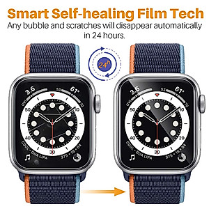 LK [8 Pack Apple Watch 40mm Screen Protector Compatible for Apple Watch Series 6/5 / SE 2 / SE 40mm Series 7 41mm, Self-Healing TPU Material, Scratch-Resistant, Bubble-Free, Ultra-Thin Film, Clear