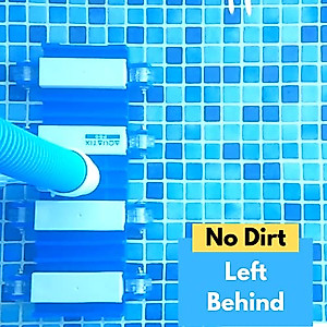 Aquatix Pro Pool Vacuum Head with Wheels, 14" Heavy Duty Model, Aluminum Handle, Flex Swimming Pool Vacuum Head with Swivel, Weighted Attachment for Concrete or Plaster Pool Cleaning