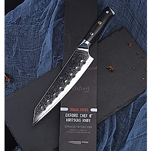 Oxford CHEF Kiritsuke Chef's Knife 8 Inch Damascus Japanese VG10 Super Steel 67 Layer High Carbon Stainless Steel
