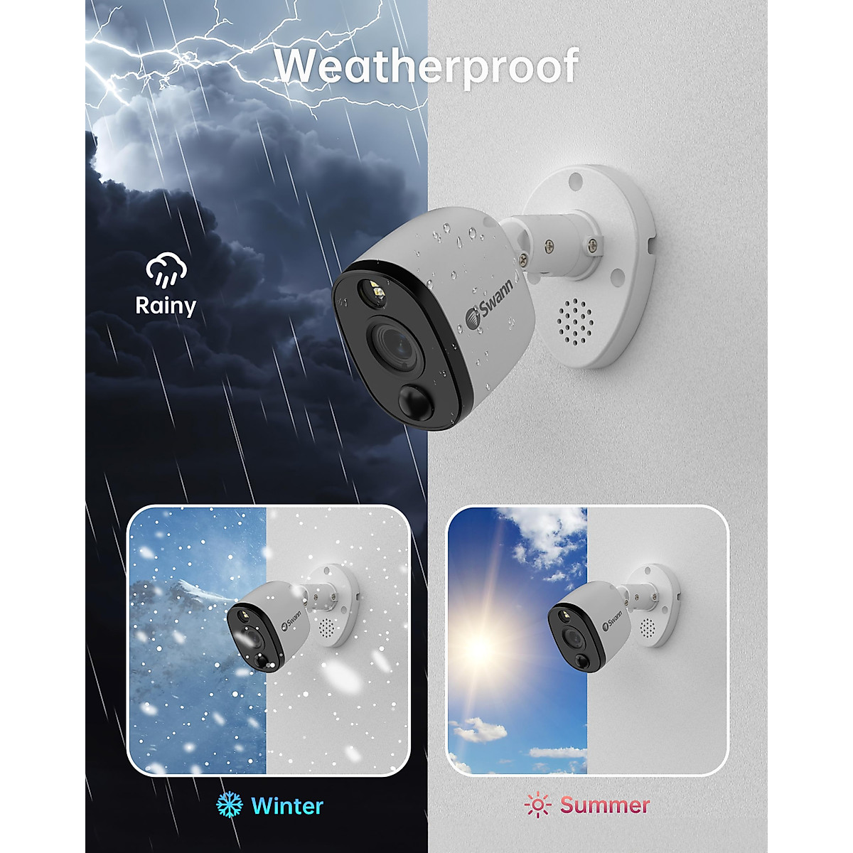 Swann Home DVR Security Camera System with 2TB HDD, 16 Channel 8 Camera, 4K Ultra HD Video, Indoor or Outdoor Wired Surveillance CCTV, Color Night Vision, Heat Motion Detection, LED Lights, 1655808