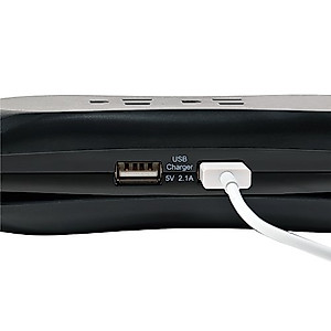 Tripp Lite 3 Outlet Portable Surge Protector Power Strip, 18in Cord, 2 USB, & $25,000 INSURANCE (TRAVELER3USB) Black