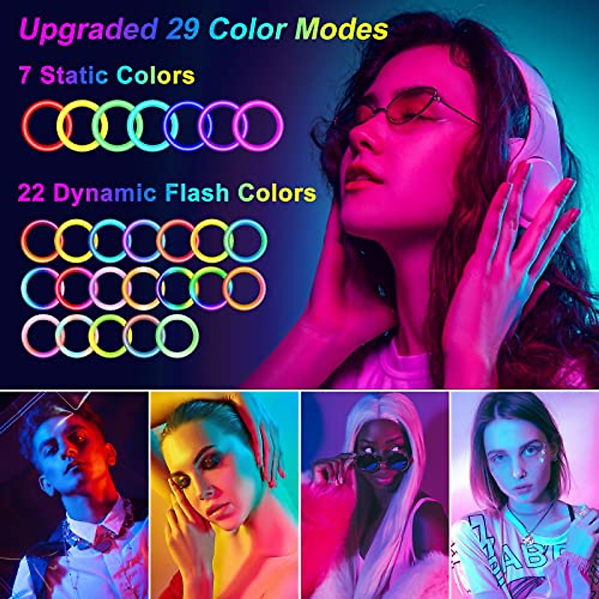 STALLY 12.3" RGB Ring Light with Stand 75 Tall and 2 Phone Holder, Remote Shutter, Tablet iPad Holder, Desk Tripod, Ring Light with 3 CCT Mode & 29 Color Modes for Live Stream/Makeup/YouTube/TikTok