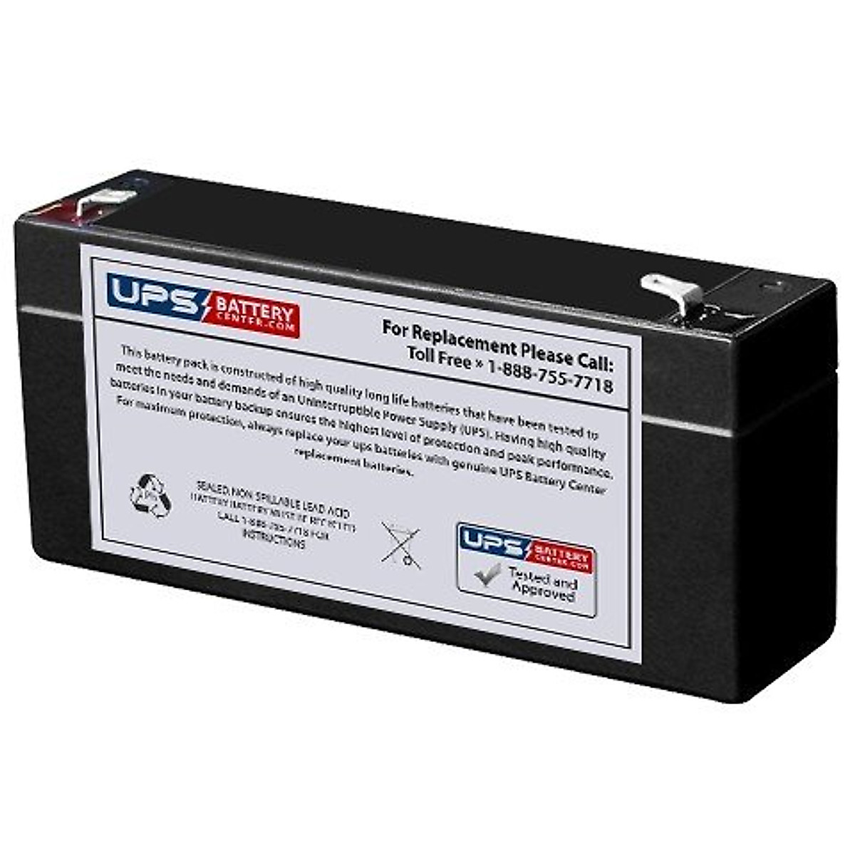Compatible replacement for Yuasa NP2.8-6 6V 3Ah Battery with F1 Terminals by UPS Battery Center