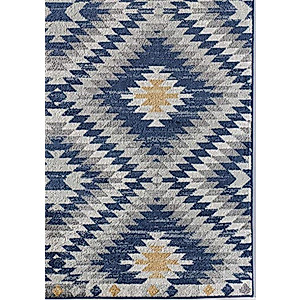 CosmoLiving by Cosmopolitan Amaia Area Rug, 5 ft x 7 ft, Kilim Cadet