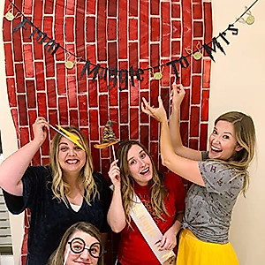 From Muggle To Mrs banner-Harry Potter Theme Bachelor Party Supplies,Bridal Shower Bachelor Decorations, Black Glitter Wizard Garland, Bachelor Girl Photo Props