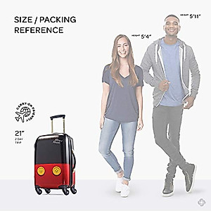 American Tourister Disney Hardside Luggage with Spinner Wheels, Black,Red, Carry-On 21-Inch