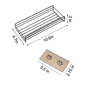 Shower Caddies with 4 Hooks Shower Shelves 2 Pcs Shower Organizers Rust Proof Stainless Steel Storage Baskets Storage Rack Shampoo Holder Wall Organization for Inside Shower & Kitchen(Black)