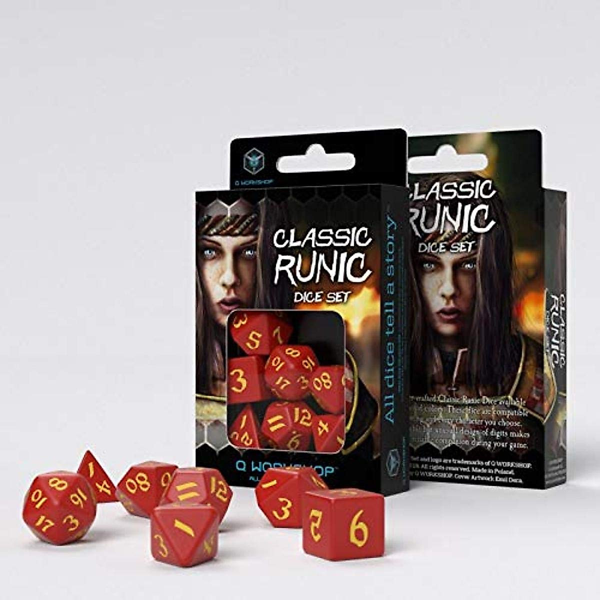 Q-Workshop Classic Runic Red & Yellow Dice Set (7)