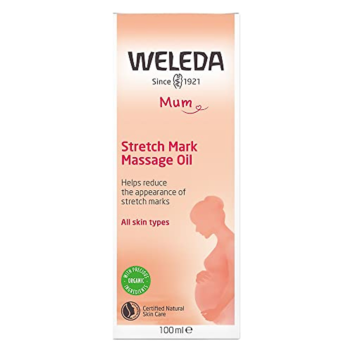 Weleda Stretch Mark Pregnancy Massage Oil, 3.4 Fluid Ounce, Plant Rich Oil with Vitamin E, Sweet Almond, Jojoba and Arnica Oils