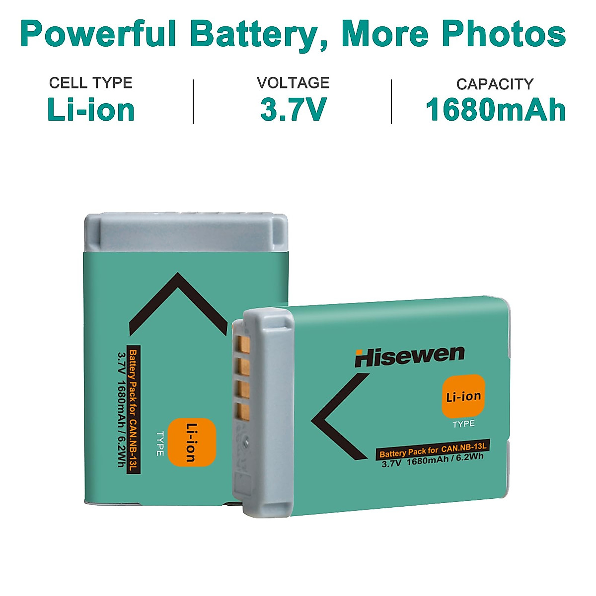 Hisewen NB-13L Battery 2 Pack and Dual USB Charger for Canon PowerShot G7 X Mark II, G7 X, G1 X Mark III, G5 X, G9 X, G9 X Mark II, SX620 HS, SX720 HS, SX730 HS, SX740 HS