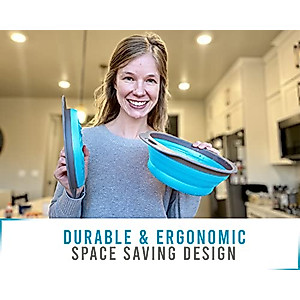 Say Goodbye to Clunky Colanders: 2-Piece Silicone Collapsible Colander Set by Comfify™- Compact, Convenient, and Ideal for Any Kitchen