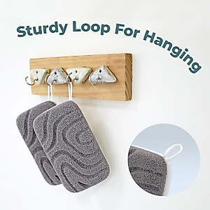 myHomeBody Dual-Texture Shower Sponge Exfoliating Sponge, Bath Sponge for Women, Body Scrubber Body Exfoliator, Body Sponge, Loofah Sponge for Men, Exfoliating Sponge,1pc