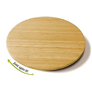 RoomForLife - Solid Bamboo Turntable - 14 inch Diameter Multi use Lazy Susan