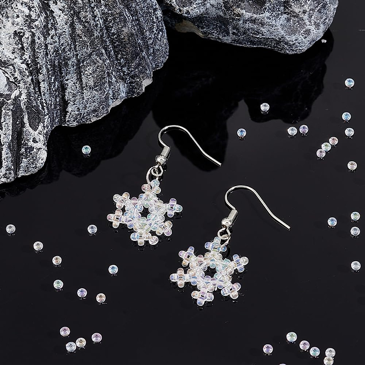 PH PandaHall 6000Pcs 11/0 2mm Glass Seed Beads Round Waist Beads Mini Spacer Beads for Earring Bracelet Necklace Jewelry Making, AB Color